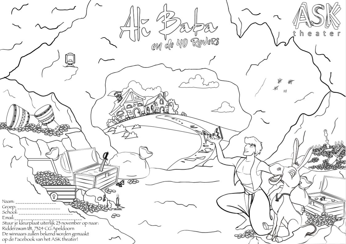 Ali Baba And The 40 Thieves Coloring Pages Sketch Coloring Page